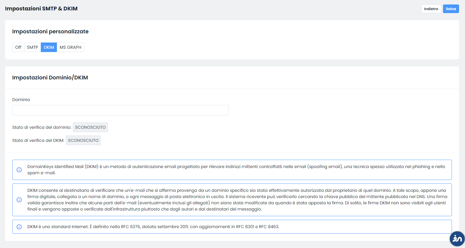 Impostare SMTP/DKIM/MS GRAPH – Inrecruiting Supporto Clienti